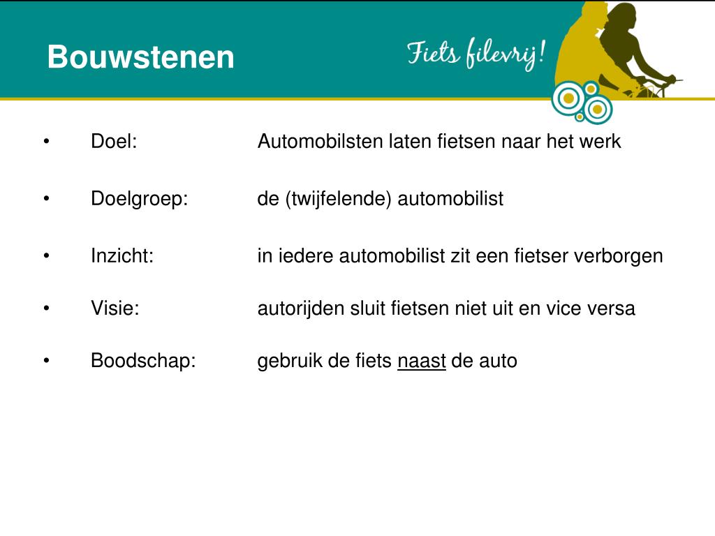 PPT - Fiets filevrij Een activerend thema in communicatie PowerPoint ...