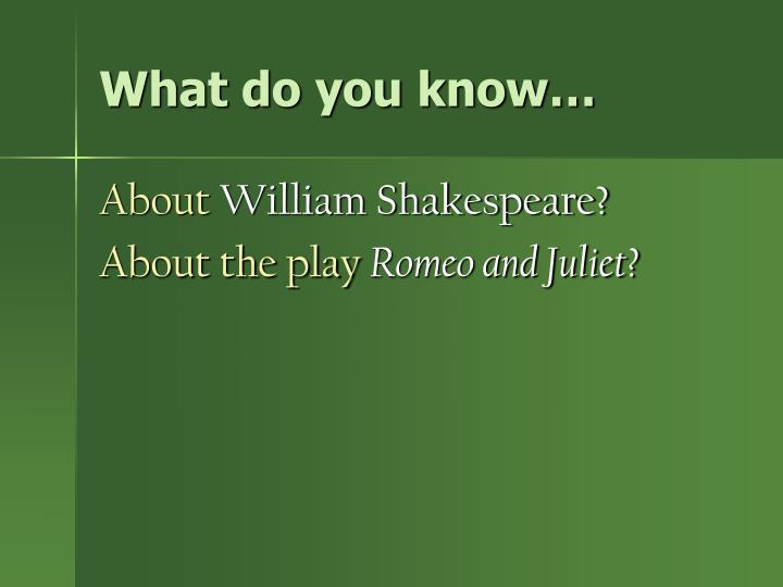 PPT - What do you know… PowerPoint Presentation, free download - ID:3363920