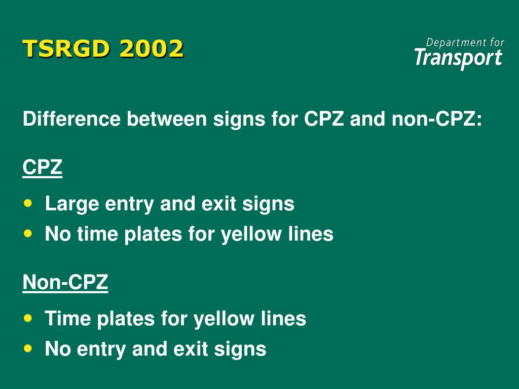 PPT - Parking and CPZ Signing PowerPoint Presentation, free download ...