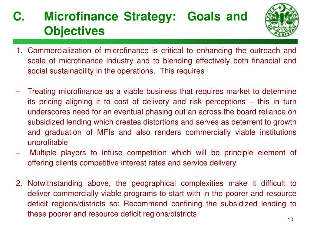PPT - Expanding Microfinance Outreach in Pakistan State Bank of ...