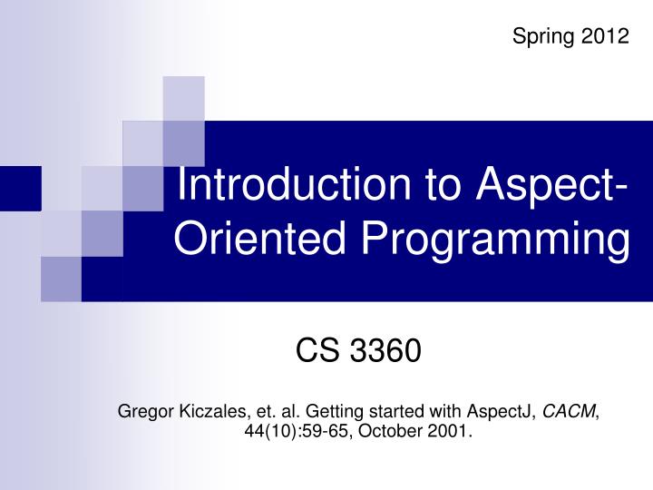 Ppt Introduction To Aspect Oriented Programming Powerpoint