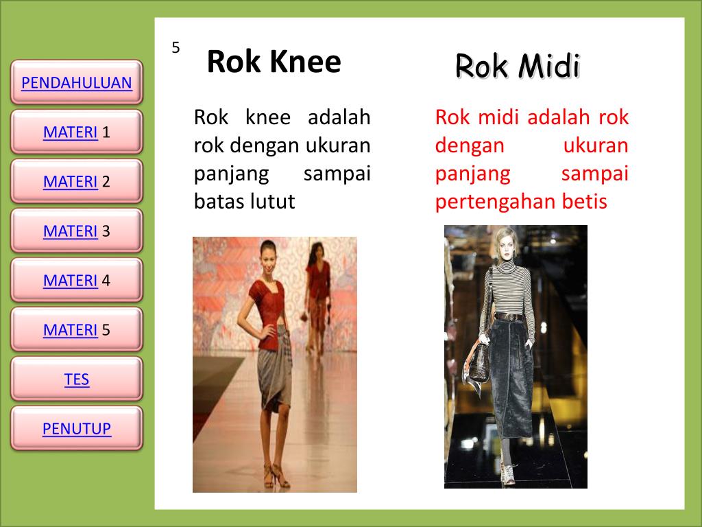 PPT - MACAM-MACAM ROK BERDASARKAN UKURAN PANJANG ROK PowerPoint ...