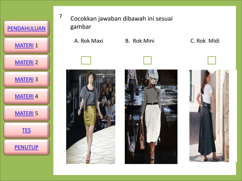 PPT - MACAM-MACAM ROK BERDASARKAN UKURAN PANJANG ROK PowerPoint ...