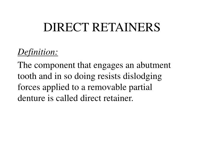 PPT - DIRECT RETAINERS PowerPoint Presentation - ID:3365156