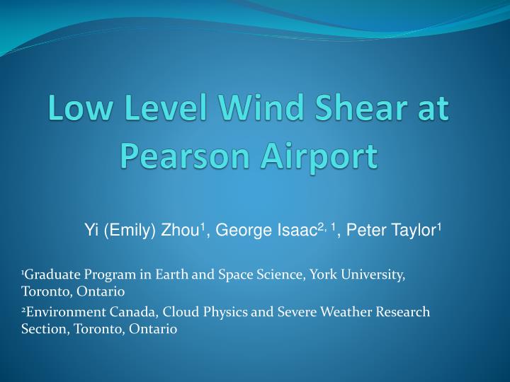 PPT - Low Level Wind Shear at Pearson Airport PowerPoint Presentation ...