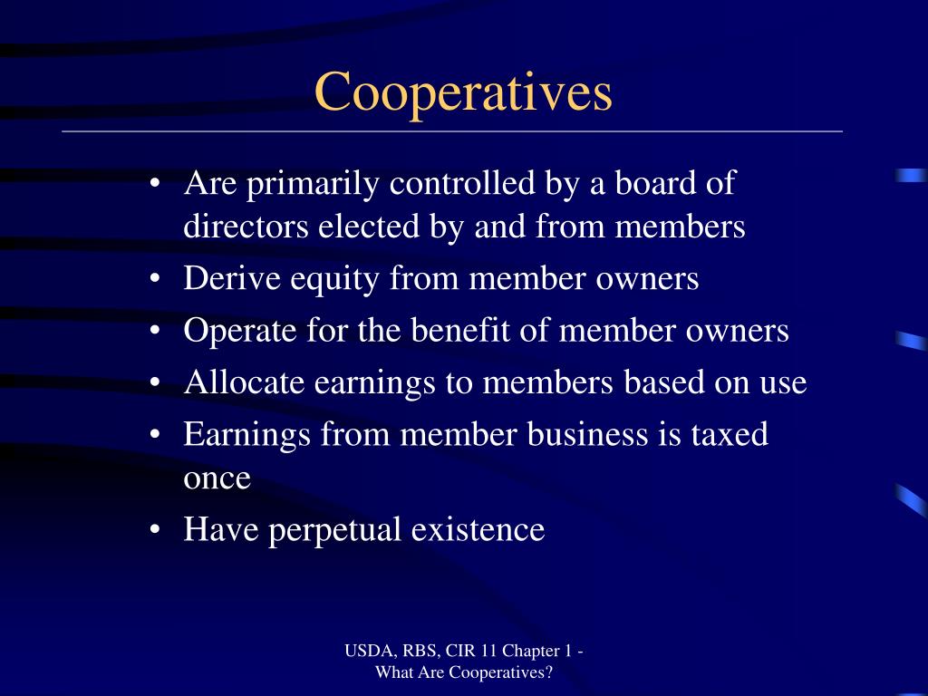 PPT - Cooperatives: What They Are and the Role of Members, Directors ...