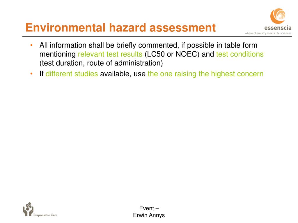 PPT - REACH: Chemical Safety Report (RIP 3.2) WERCS 2007 US User group ...