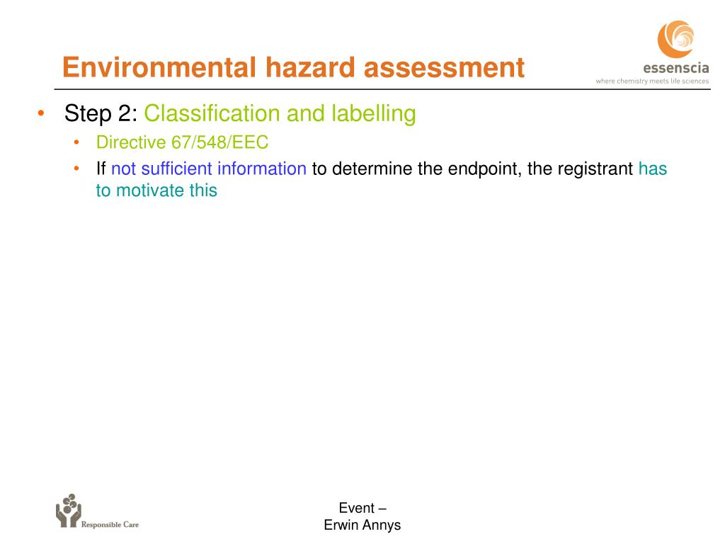 PPT - REACH: Chemical Safety Report (RIP 3.2) WERCS 2007 US User group ...