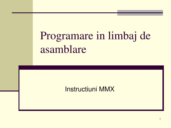 PPT - Programare in limbaj de asamblare PowerPoint Presentation, free ...