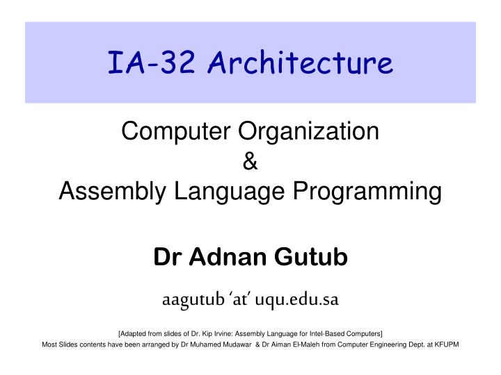 PPT - IA-32 Architecture PowerPoint Presentation, free download - ID ...