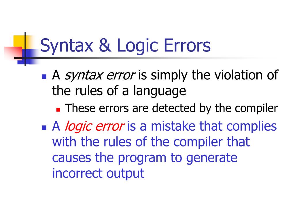 What Is Runtime Error Logical Error And Syntax Error