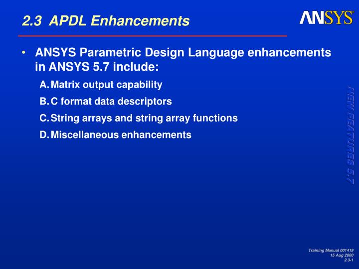 PPT - 2.3 APDL Enhancements PowerPoint Presentation, free download - ID ...