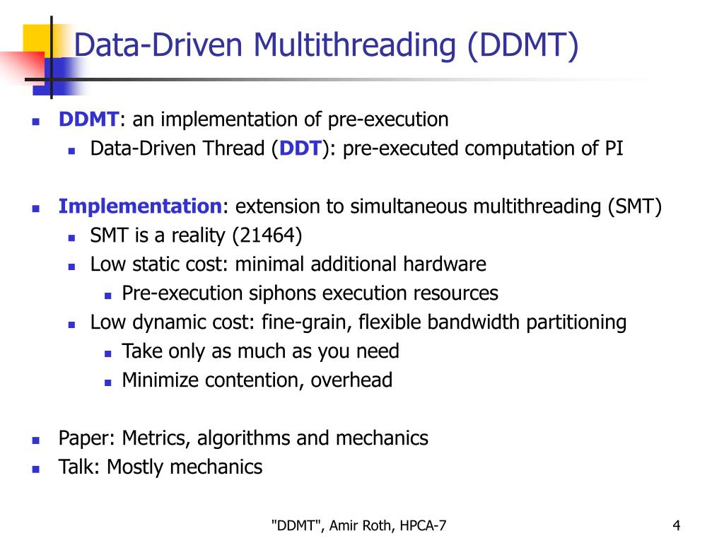 Ppt Speculative Data Driven Multithreading An Implementation Of Pre Execution Powerpoint