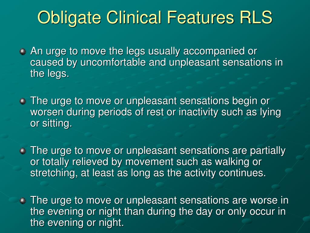 PPT - Pathophysiology of Restless Legs Syndrome and Periodic Limb ...