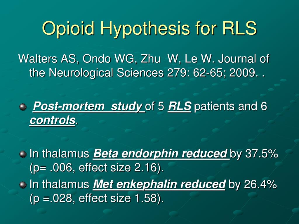 PPT - Pathophysiology of Restless Legs Syndrome and Periodic Limb ...