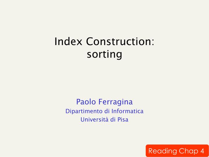 PPT - Index Construction: sorting PowerPoint Presentation, free ...