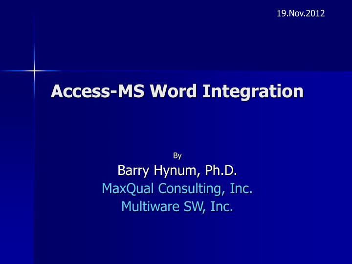 PPT - Access-MS Word Integration PowerPoint Presentation, free download ...