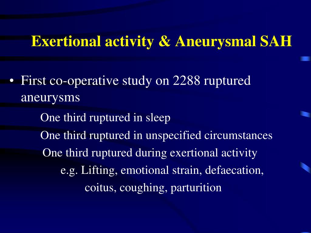 PPT - Subarachnoid Haemorrhage When to screen? Whom to treat ...