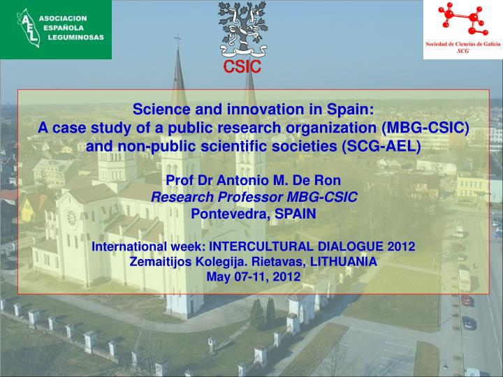 PPT - Science and innovation in Spain: A case study of a public ...