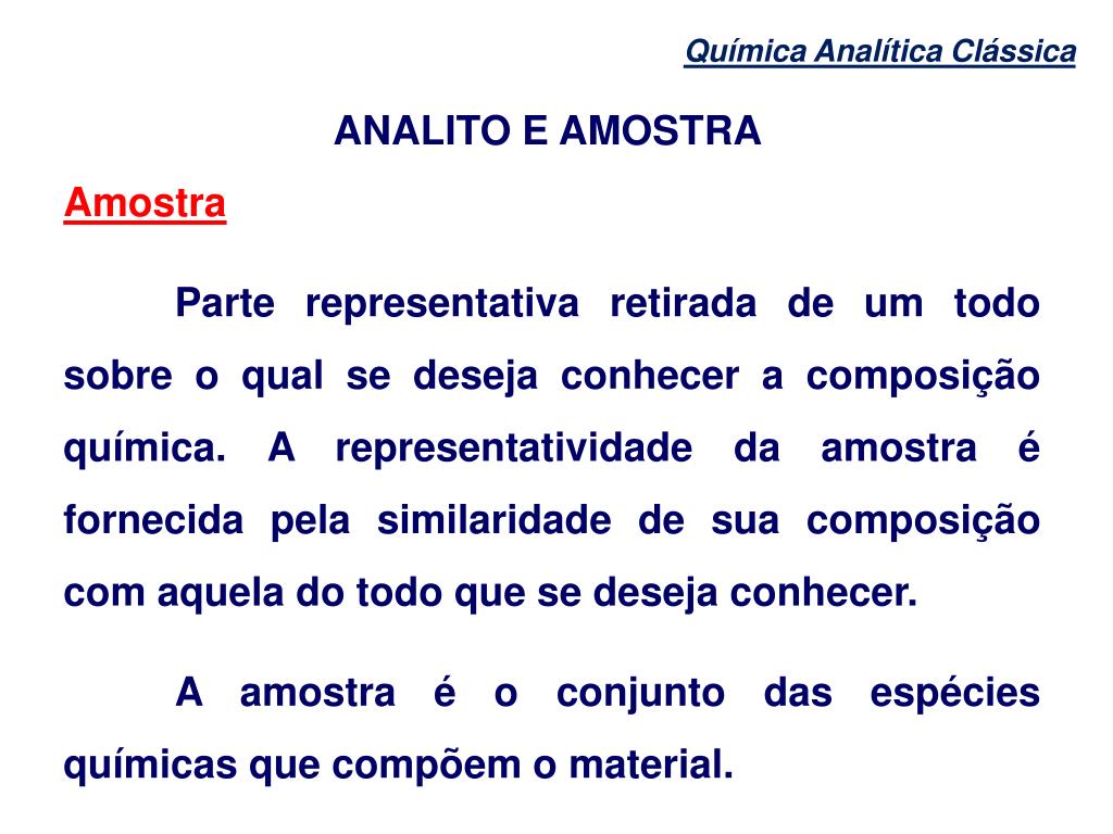 PPT - QUÍMICA ANALÍTICA CLÁSSICA PowerPoint Presentation, free download ...