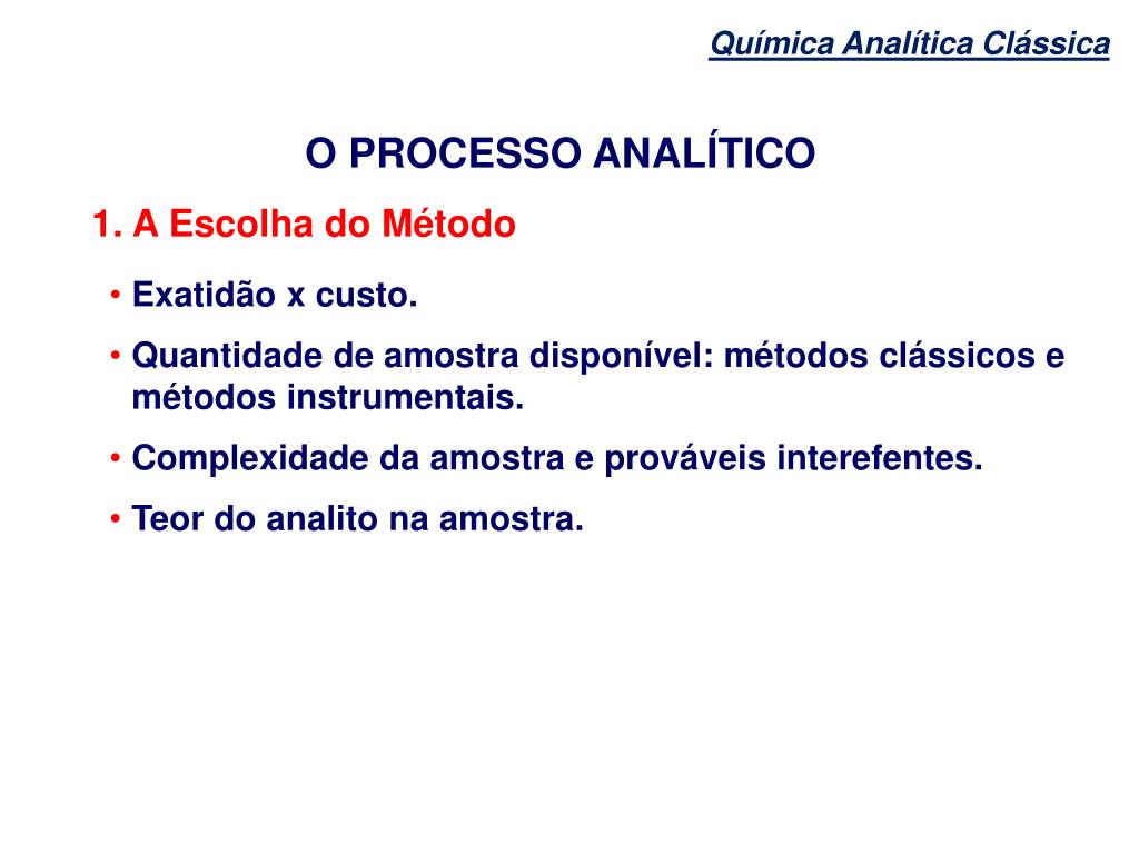 PPT - QUÍMICA ANALÍTICA CLÁSSICA PowerPoint Presentation, free download ...