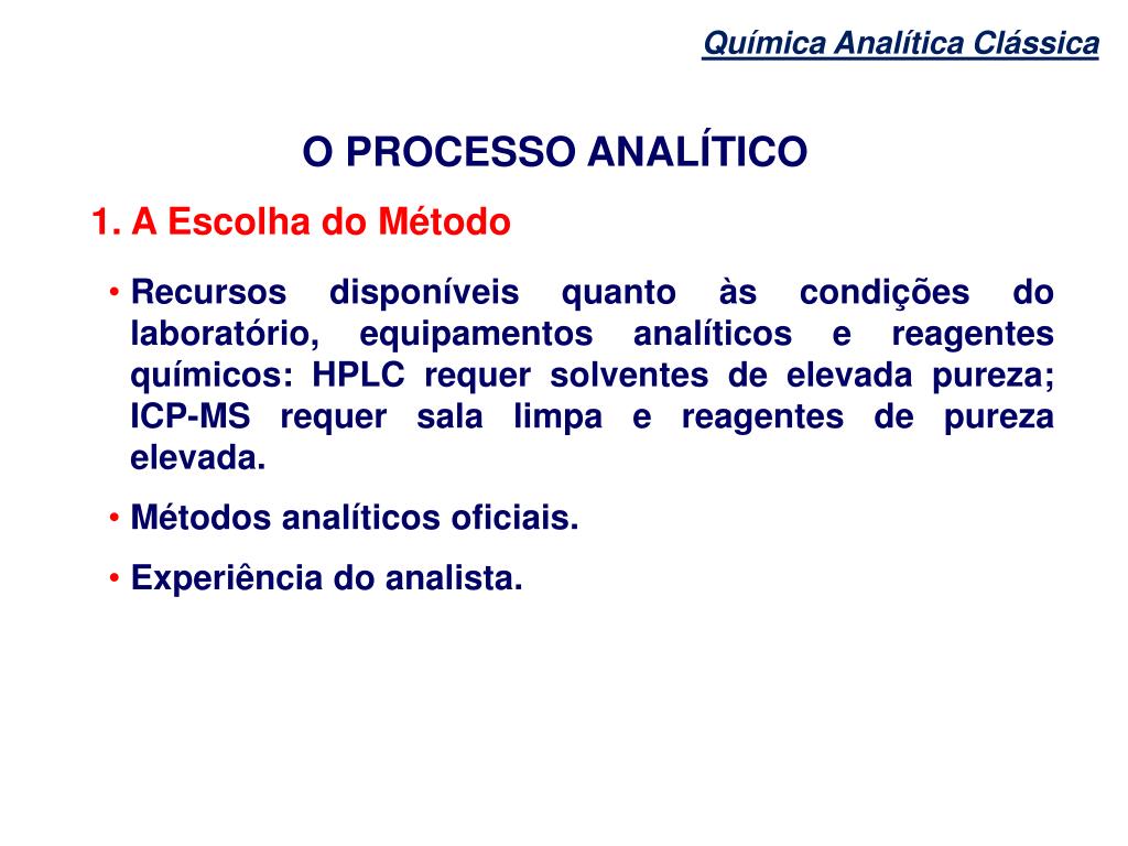 PPT - QUÍMICA ANALÍTICA CLÁSSICA PowerPoint Presentation, free download ...