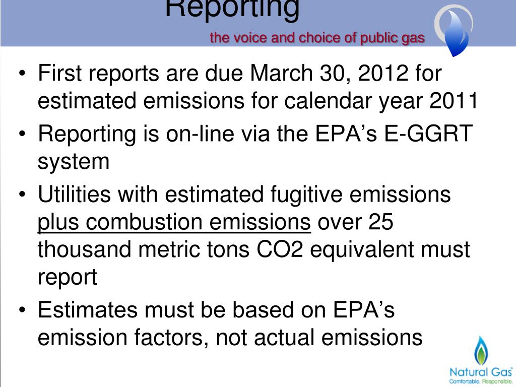 PPT - EPA Greenhouse Gas Reporting – Subpart W Fugitive methane ...