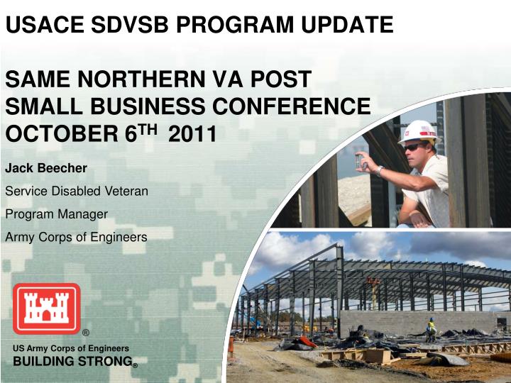 PPT - Jack Beecher Service Disabled Veteran Program Manager Army Corps ...