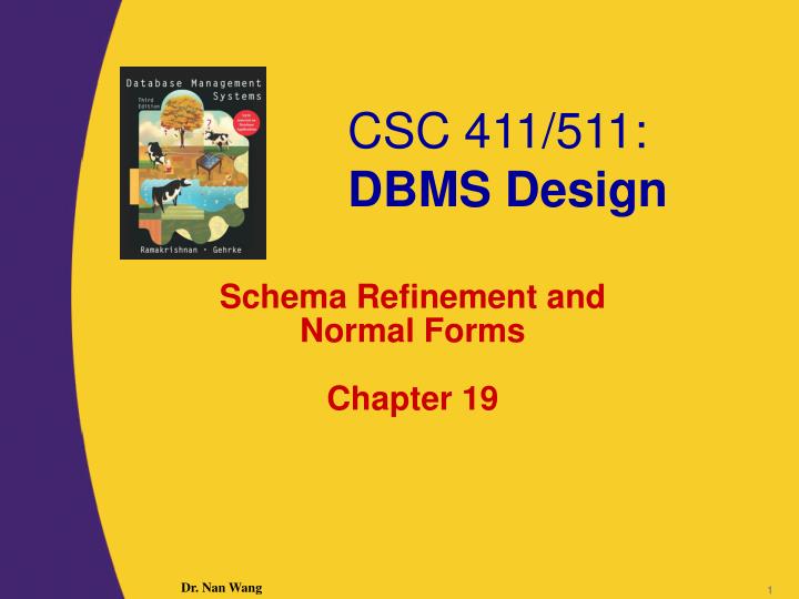 PPT - Schema Refinement and Normal Forms Chapter 19 PowerPoint Presentation - ID:3371165