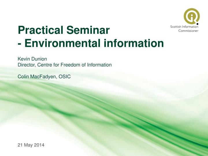 PPT - Practical Seminar - Environmental information PowerPoint ...