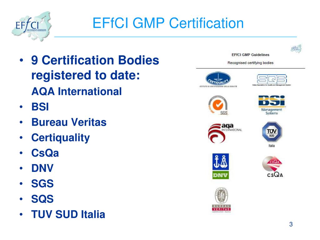 PPT - EFfCI GMP Certification Review and Update Brussels September 19 ...