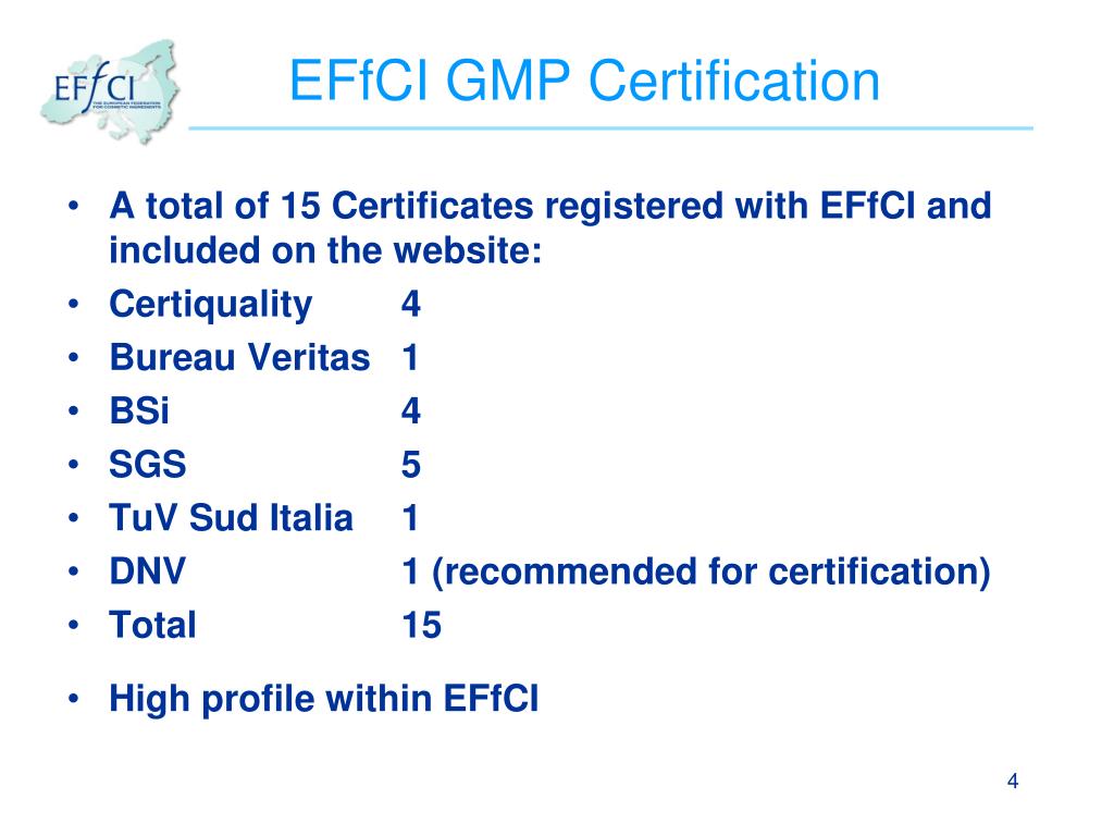 PPT - EFfCI GMP Certification Review and Update Brussels September 19 ...