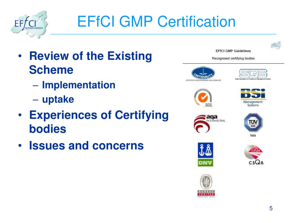 PPT - EFfCI GMP Certification Review and Update Brussels September 19 ...
