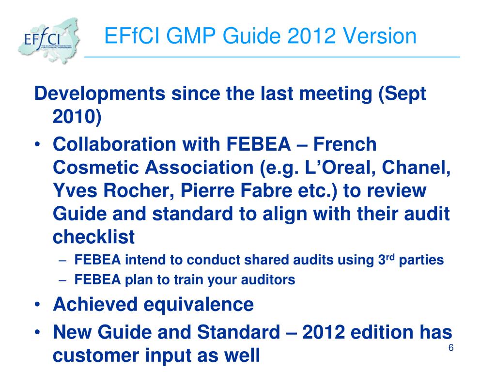 PPT - EFfCI GMP Certification Review and Update Brussels September 19 ...