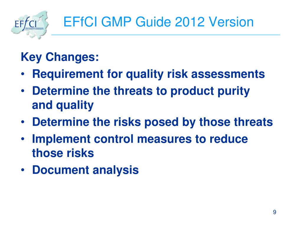 PPT - EFfCI GMP Certification Review and Update Brussels September 19 ...