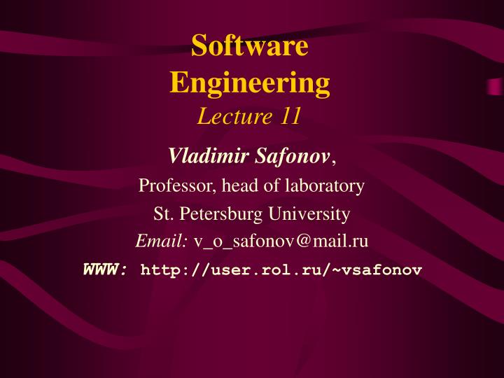 PPT - Software Engineering Lecture 11 PowerPoint Presentation, free ... PPT - Software Engineering Lecture 11 PowerPoint Presentation, free ...