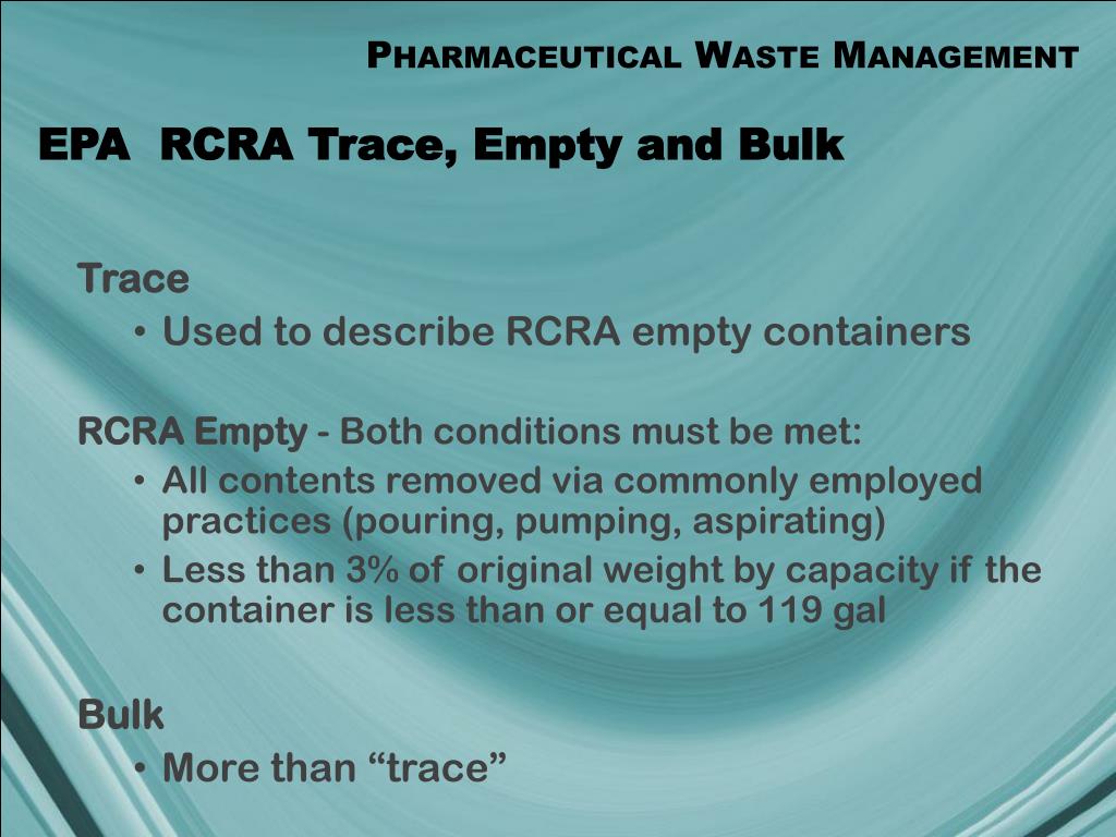 PPT - WHAT HOSPITALS SHOULD KNOW ABOUT PHARMACEUTICAL WASTE COMPLIANCE ...