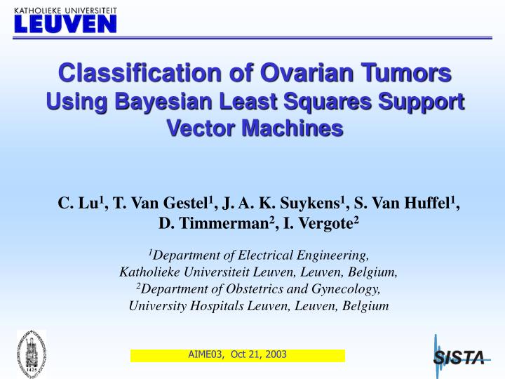 Ppt Classification Of Ovarian Tumors Using Bayesian Least Squares
