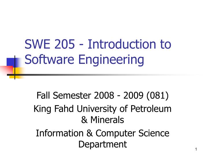 PPT - SWE 205 - Introduction to Software Engineering PowerPoint Presentation - ID:3376059