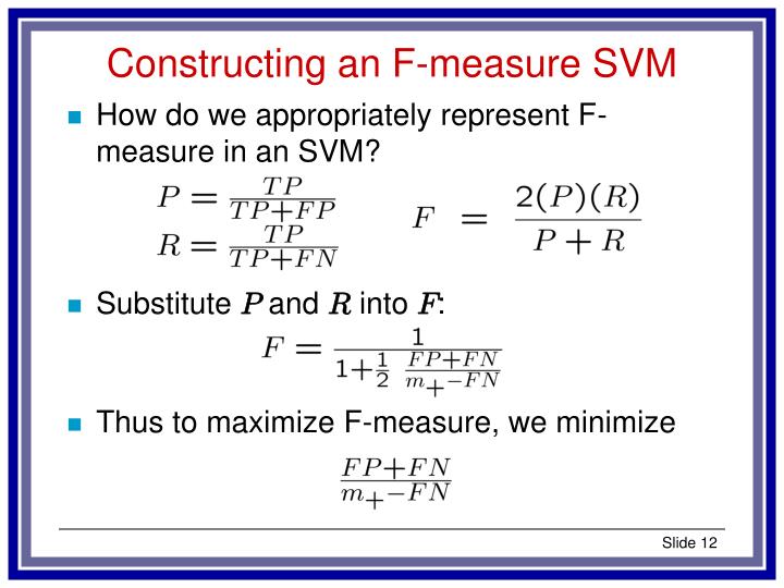 Ppt Optimizing F Measure With Support Vector Machines Powerpoint Presentation Id3376650