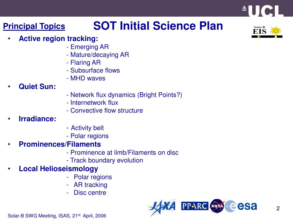 PPT - Joint Planning of SOT/XRT/EIS Observations Outline of 90 Day ...