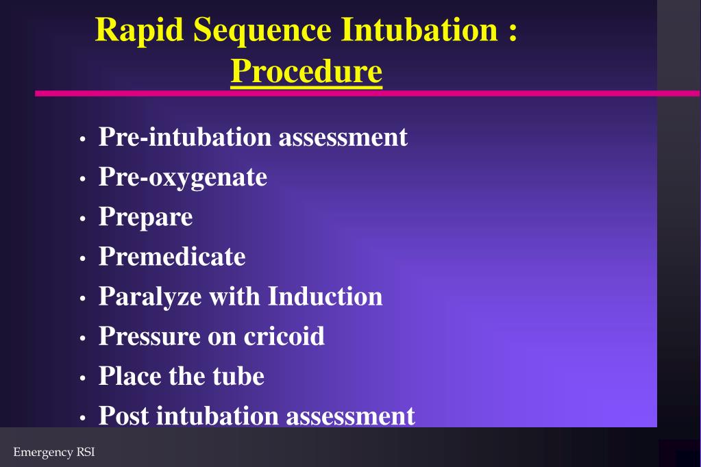 Rapid Sequence Intubation Mindsapo Rapid Sequence Intubation Mindsapo