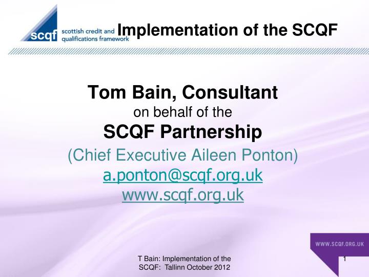 PPT - Implementation of the SCQF PowerPoint Presentation, free download ...