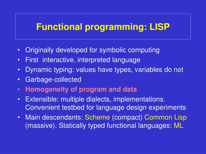 PPT - Functional programming: LISP PowerPoint Presentation, free ... PPT - Functional programming: LISP PowerPoint Presentation, free ...