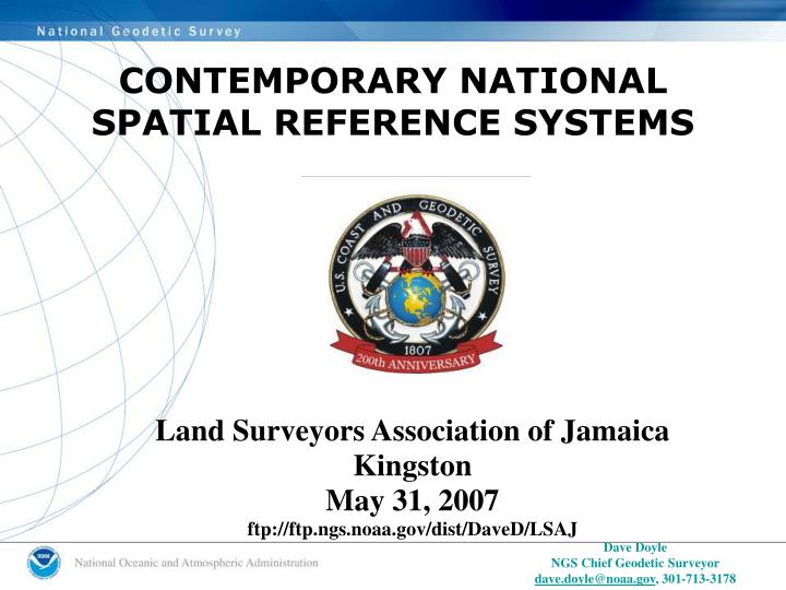 PPT - CONTEMPORARY NATIONAL SPATIAL REFERENCE SYSTEMS PowerPoint ...