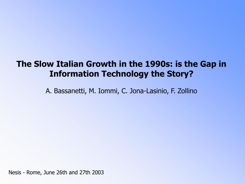 PPT - growth accounting analysis of the Italian economic growth over ...