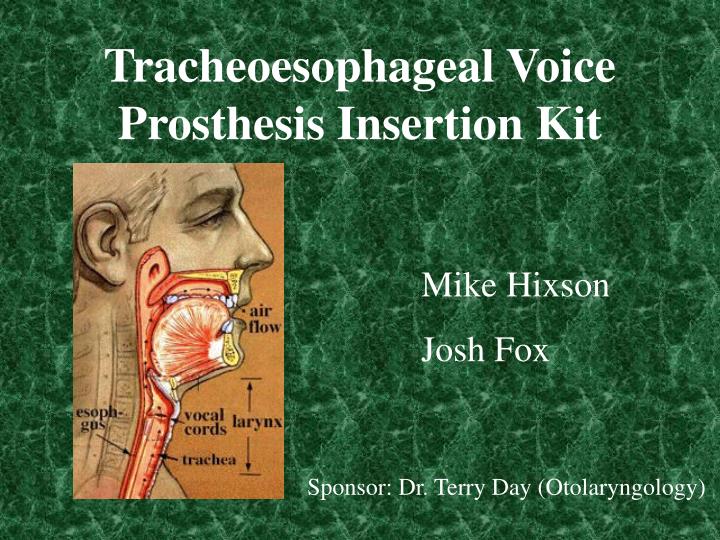 PPT - Tracheoesophageal Voice Prosthesis Insertion Kit PowerPoint ...