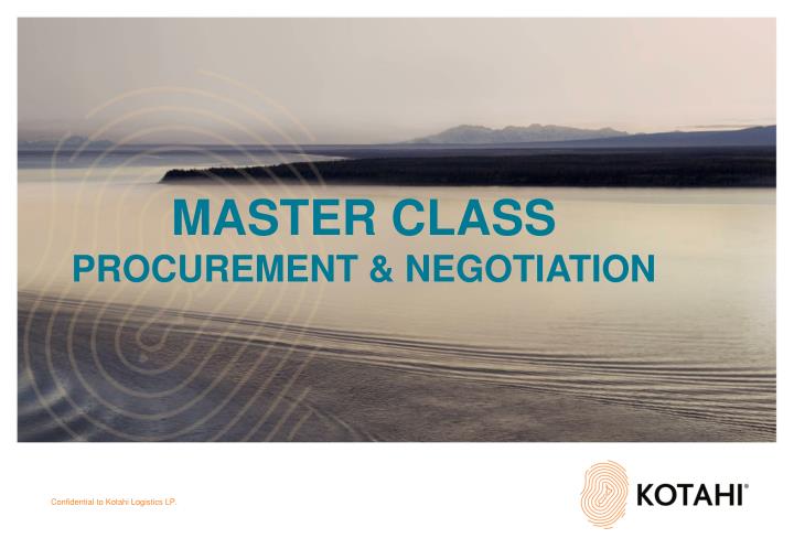 PPT - MASTER CLASS PROCUREMENT & NEGOTIATION PowerPoint Presentation ...