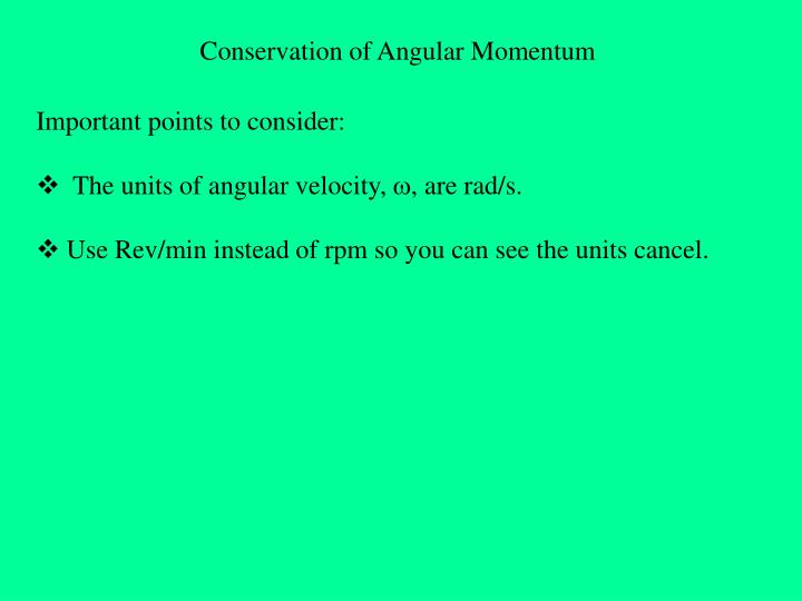PPT - Conservation of Angular Momentum PowerPoint Presentation, free ...