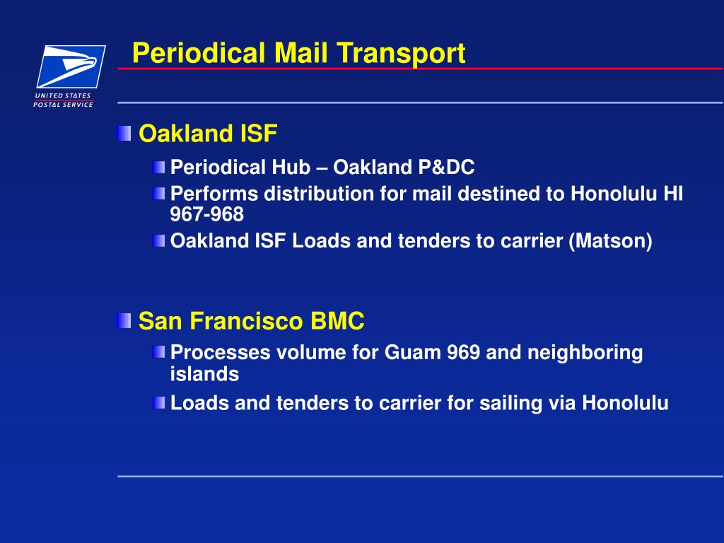 PPT - PERIODICAL MAIL Off-Shore Logistics Presented at July 13 ...